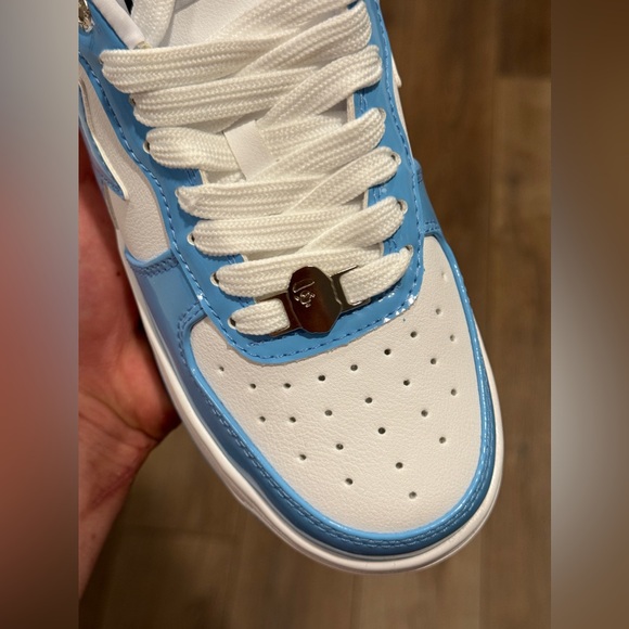Bape | Shoes | Bapesta Lows Patent Leather Blue 222 Mens Size 75 | Poshmark